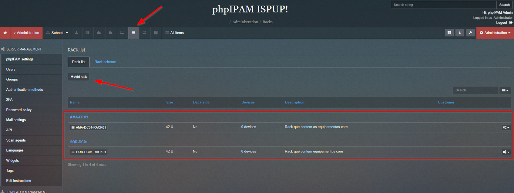 DCIM/IPAM com phpIPAM - ISPUP!