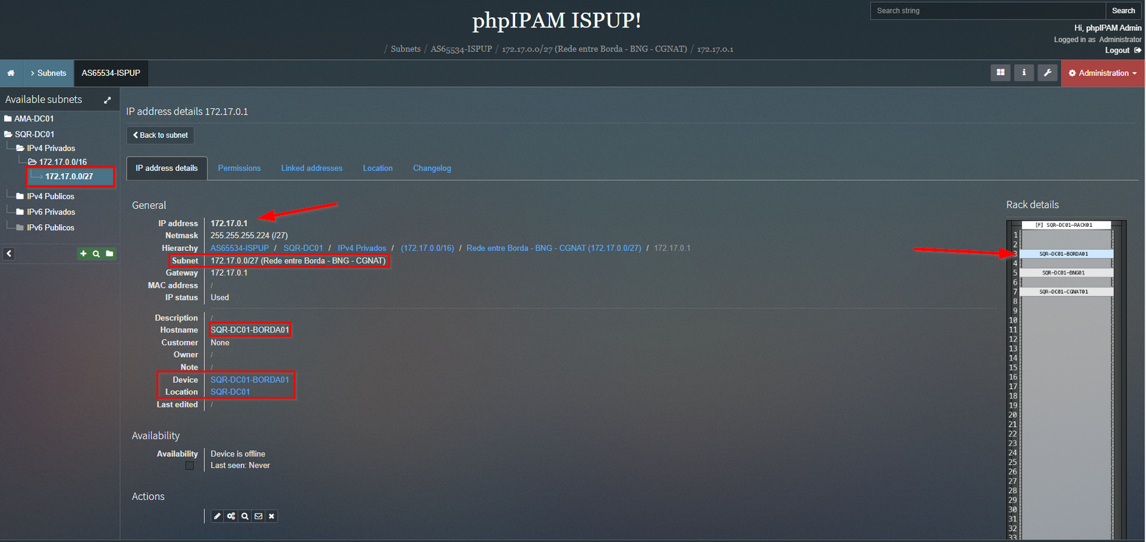 DCIM/IPAM com phpIPAM - ISPUP!